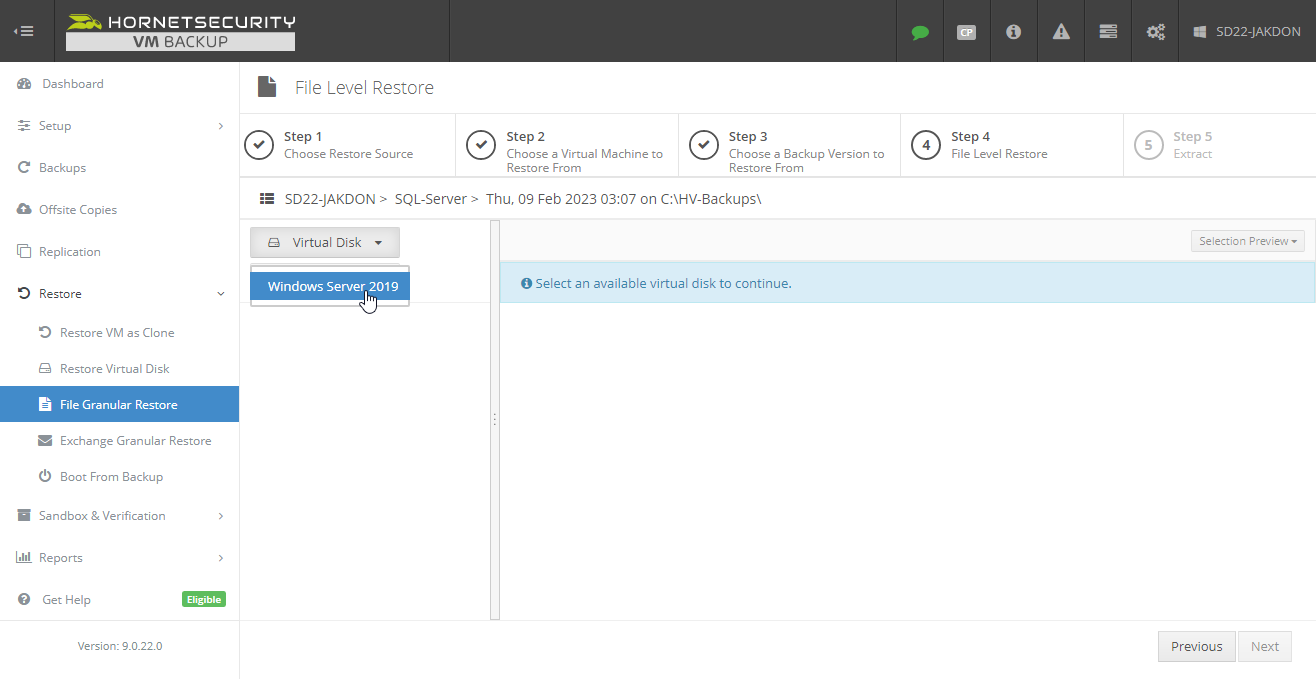 How to perform File Granular Restore – Hornetsecurity KnowledgeBase