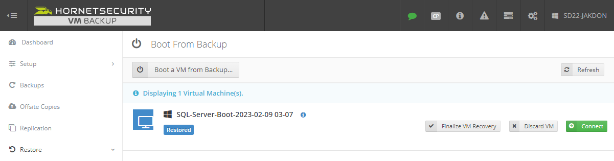 How to Boot from Backup – Hornetsecurity KnowledgeBase