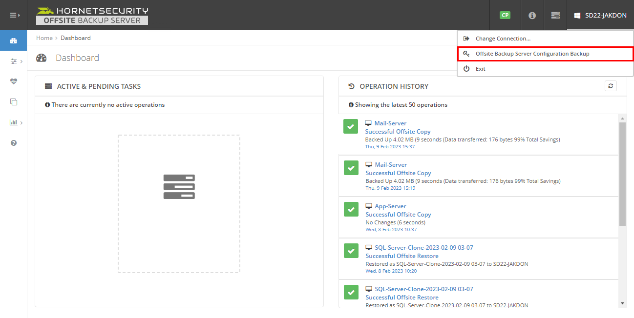 Set A Password For The Offsite Backup Server Configuration Hornetsecurity Knowledgebase