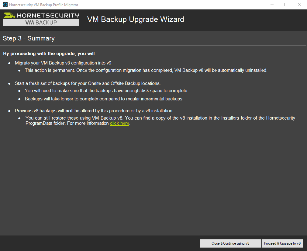 Upgrading to V9 – Hornetsecurity KnowledgeBase