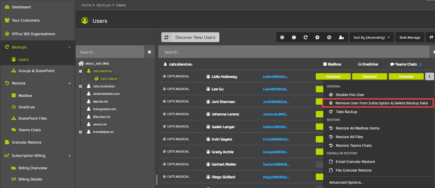 Can backups of individual users be specifically deleted? – Hornetsecurity KnowledgeBase