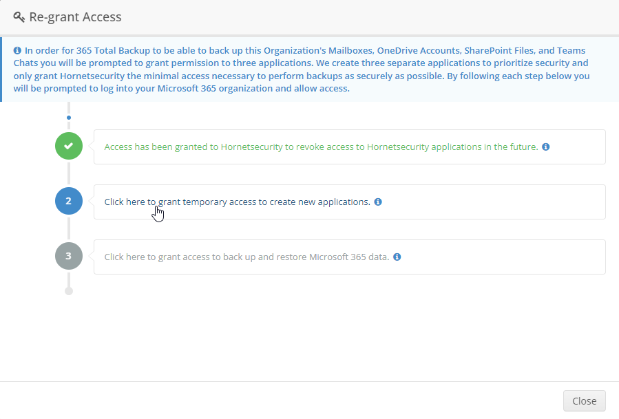 How can I regrant access to an O365 Organisation? – Hornetsecurity KnowledgeBase