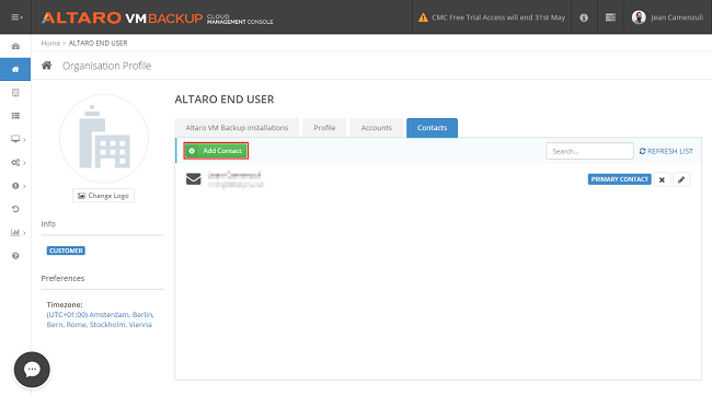 How can I add a Contact with my Organisation? – Hornetsecurity KnowledgeBase