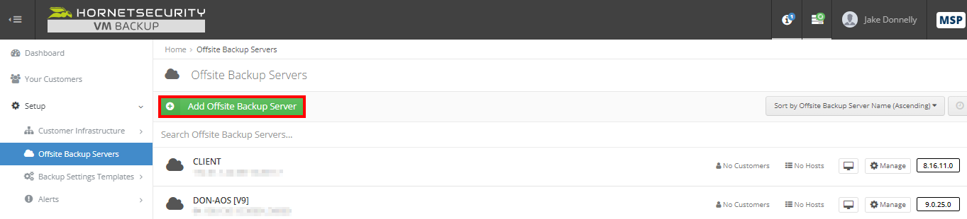 Adding Your First Offsite Backup Server To Cp Hornetsecurity Knowledgebase