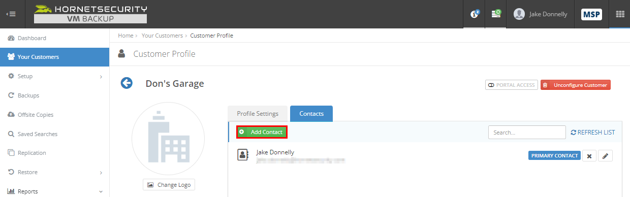 Managing Customer Contacts – Hornetsecurity KnowledgeBase