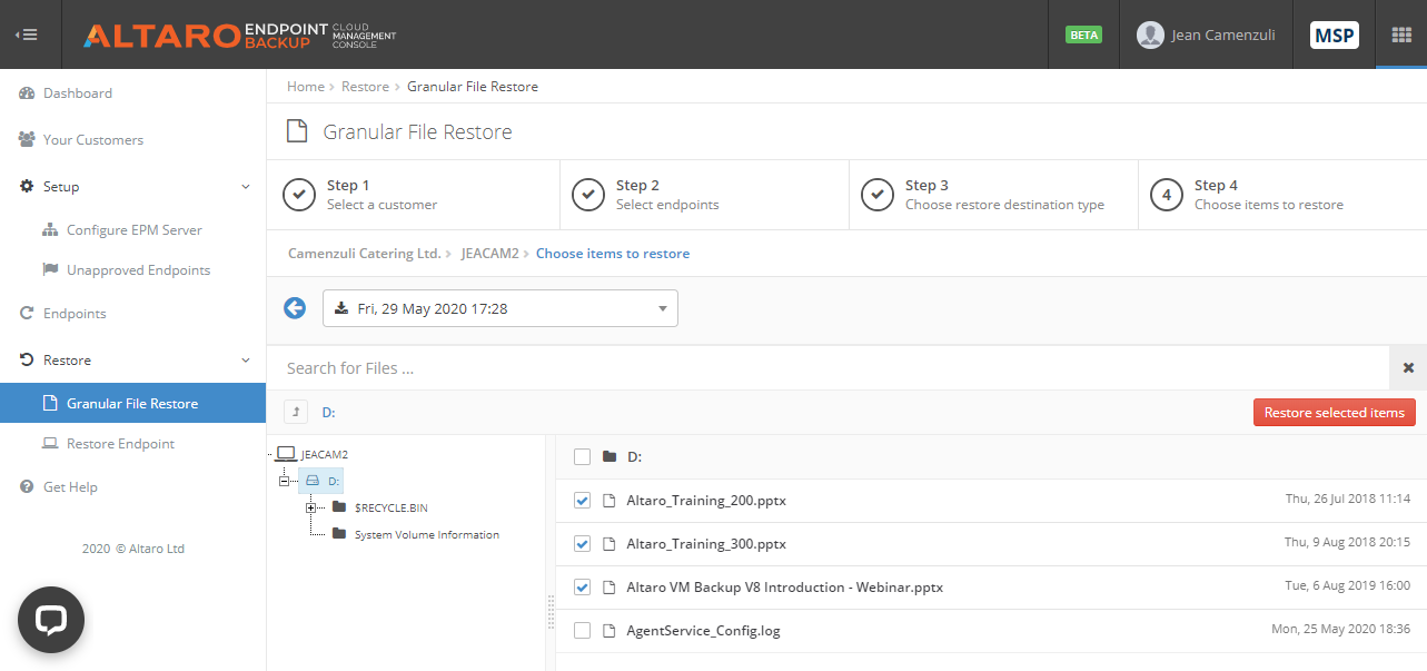 How can I restore my files? – Hornetsecurity KnowledgeBase