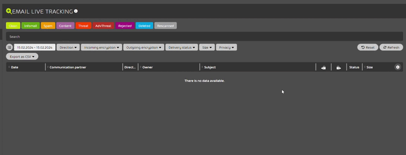 Customise the display in Email Live Tracking – Hornetsecurity KnowledgeBase