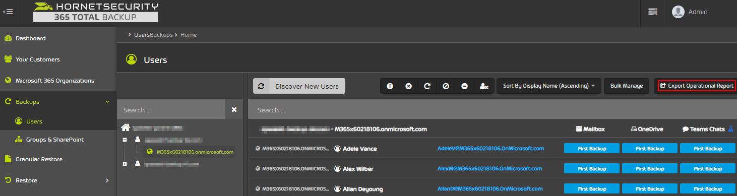 Export of Operational Report – Hornetsecurity KnowledgeBase