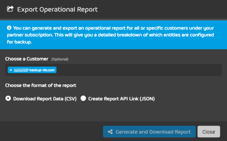 Export of Operational Report – Hornetsecurity KnowledgeBase