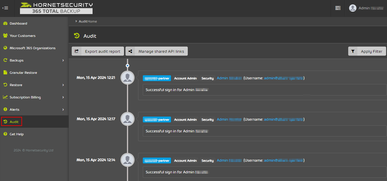 Export of Audit Report – Hornetsecurity KnowledgeBase