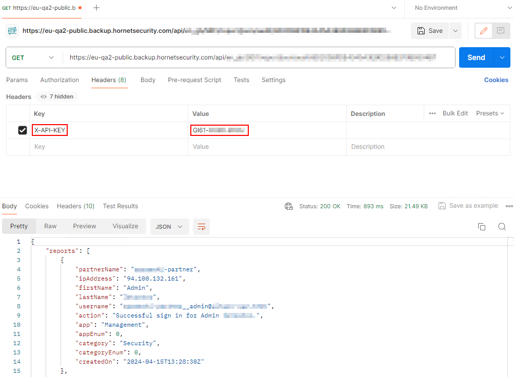 How to use the API Key for Operational Report – Hornetsecurity KnowledgeBase