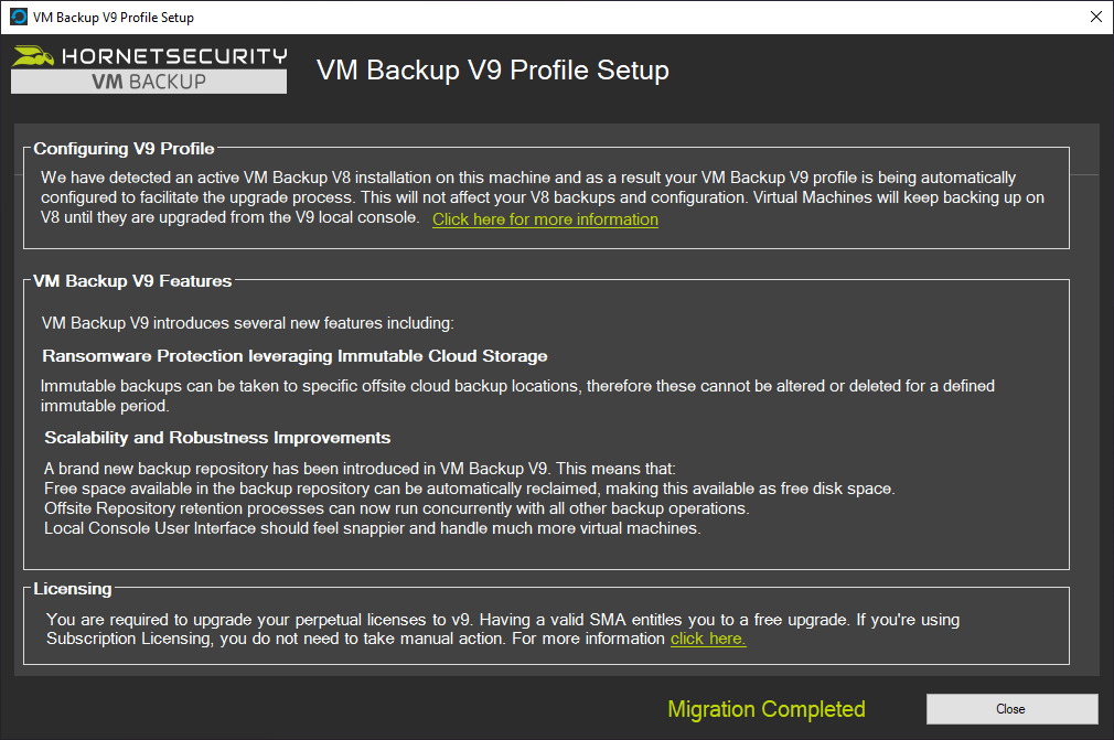 Upgrading to V9 – Hornetsecurity KnowledgeBase