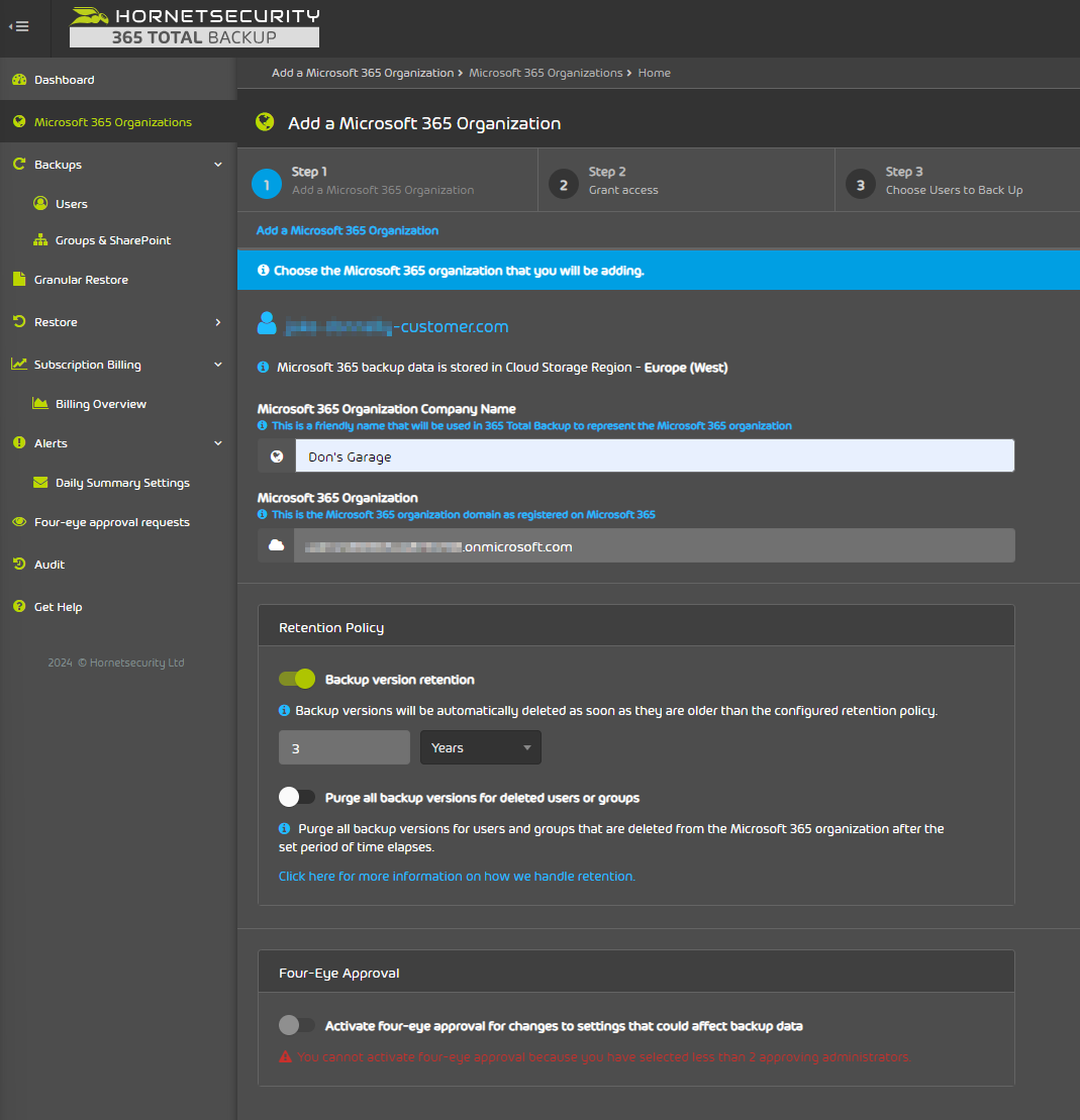 Enabling Backups for Planner – Hornetsecurity KnowledgeBase