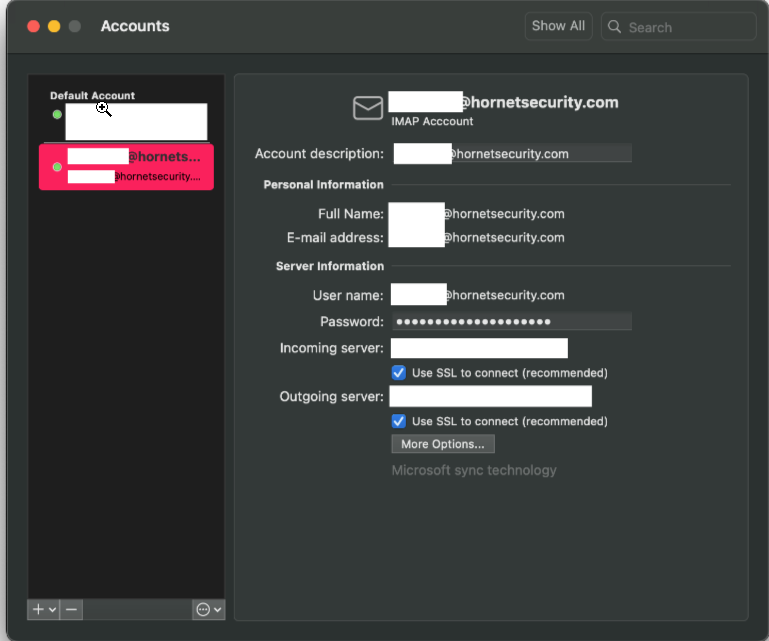 How to change the connection protocol in a mail client ...