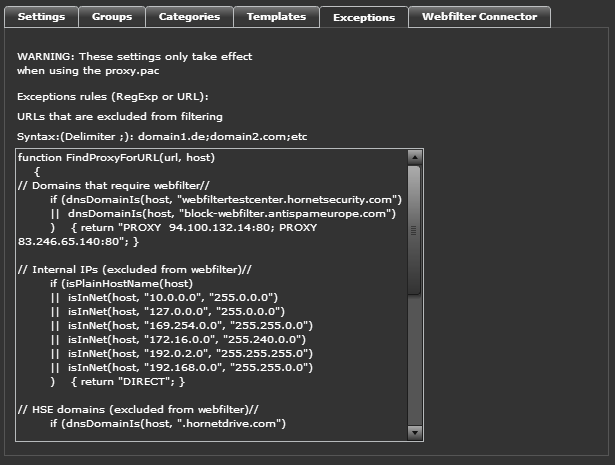 Personalizar el proxy.pac – Hornetsecurity KnowledgeBase