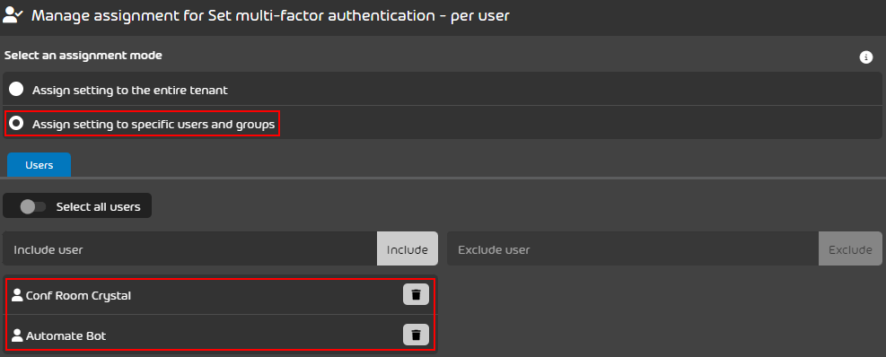 Assigning a Standalone Setting – Hornetsecurity KnowledgeBase