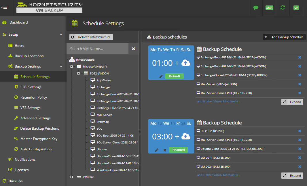 How to Schedule your backups – Hornetsecurity KnowledgeBase