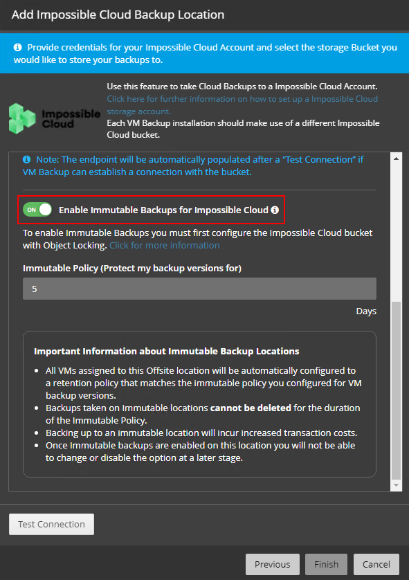 How To Set Up Offsite Copies To A Impossible Cloud Storage Account Hornetsecurity Knowledgebase