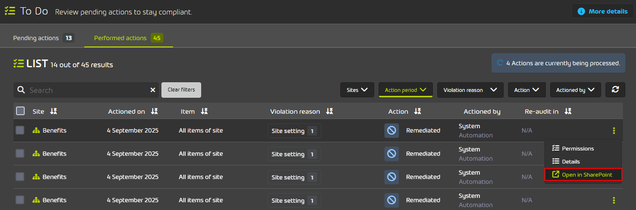 Auditing Violations (Admins) – Hornetsecurity KnowledgeBase